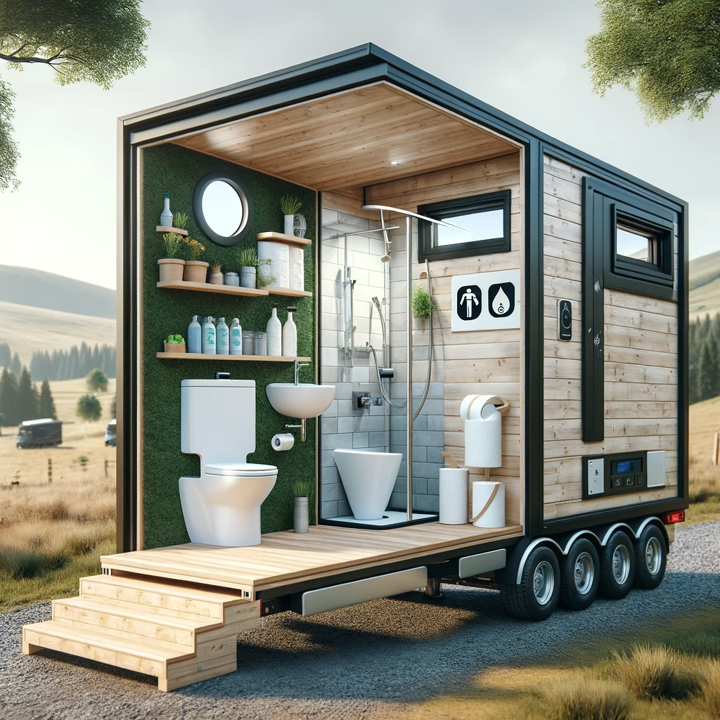 Une salle de bains efficace et luxueuse dans une tiny house